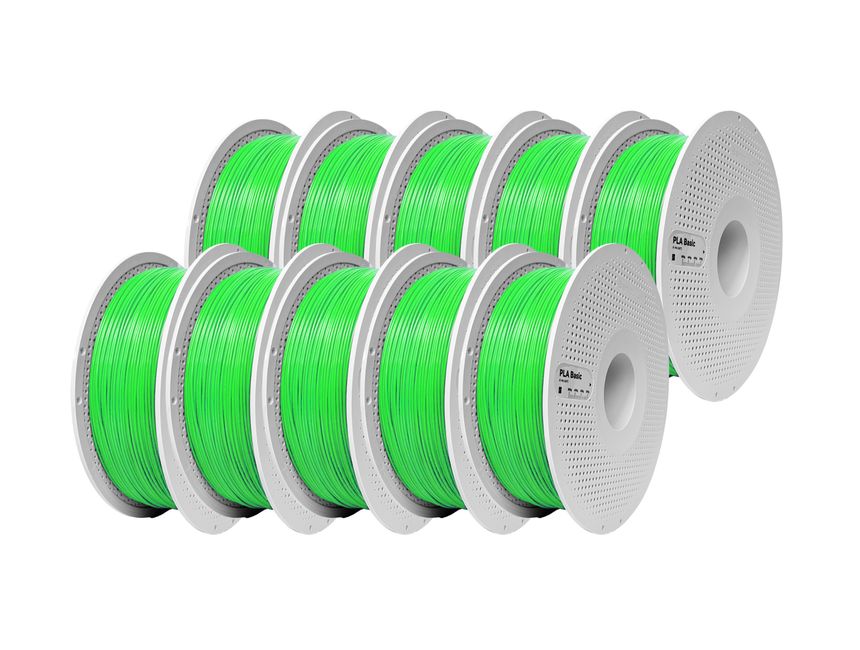 Bambu Lab Bright Green PLA Filament 10 Pack - 1.75mm (1kg) | MatterHackers