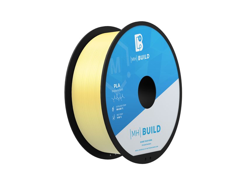 Light Yellow MH Build Series PLA Filament - 1.75mm (1kg) | MatterHackers
