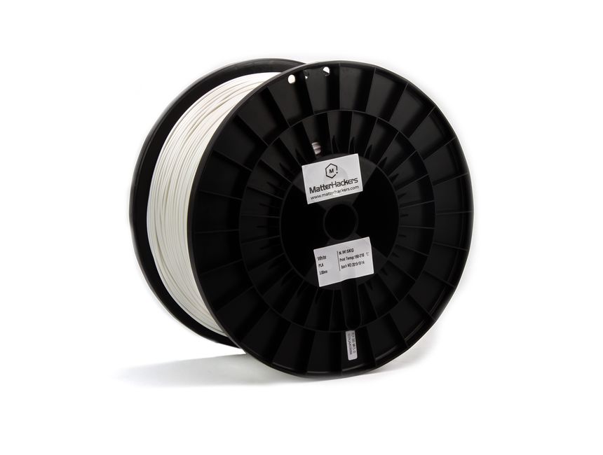 White MH Build Series PLA Filament - 1.75mm (5kg) | MatterHackers