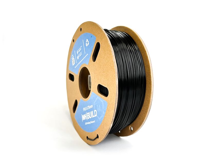 Black MH Build Series PLA Filament - Cardboard Spool - 1.75mm (1kg ...