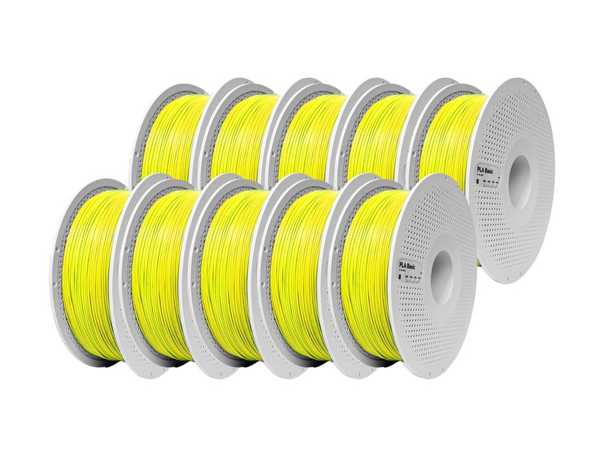 Bambu Lab Yellow PLA Filament 10 Pack - 1.75mm (1kg) | MatterHackers