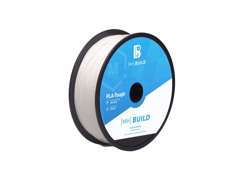 White MH Build Series Tough PLA FIlament - 1.75mm (1kg) | MatterHackers